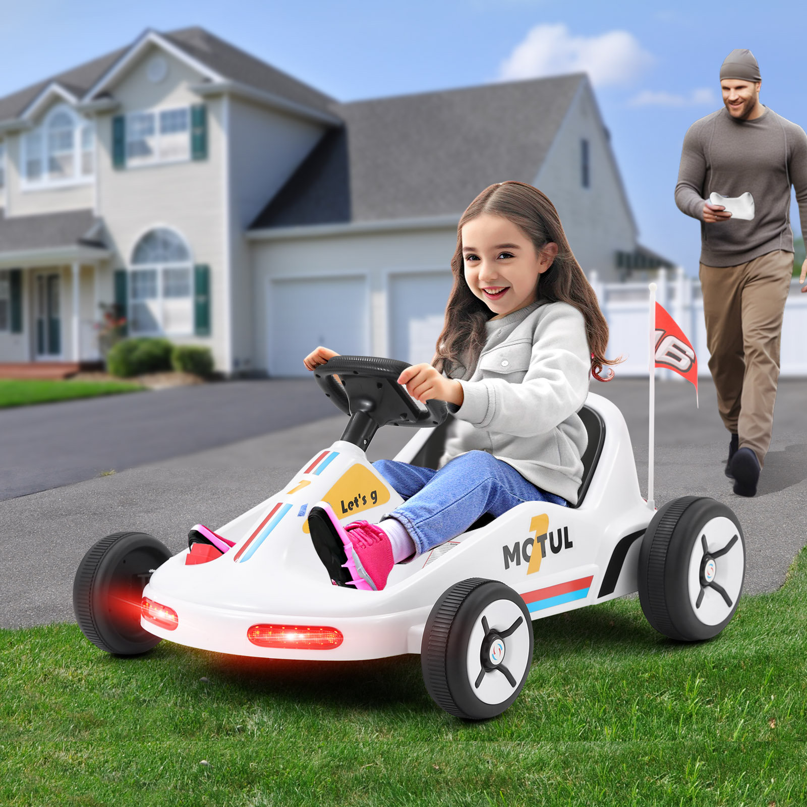 Joyldias 12v7ah Battery Powered Electric Go Kart, Ride On Toy With ...