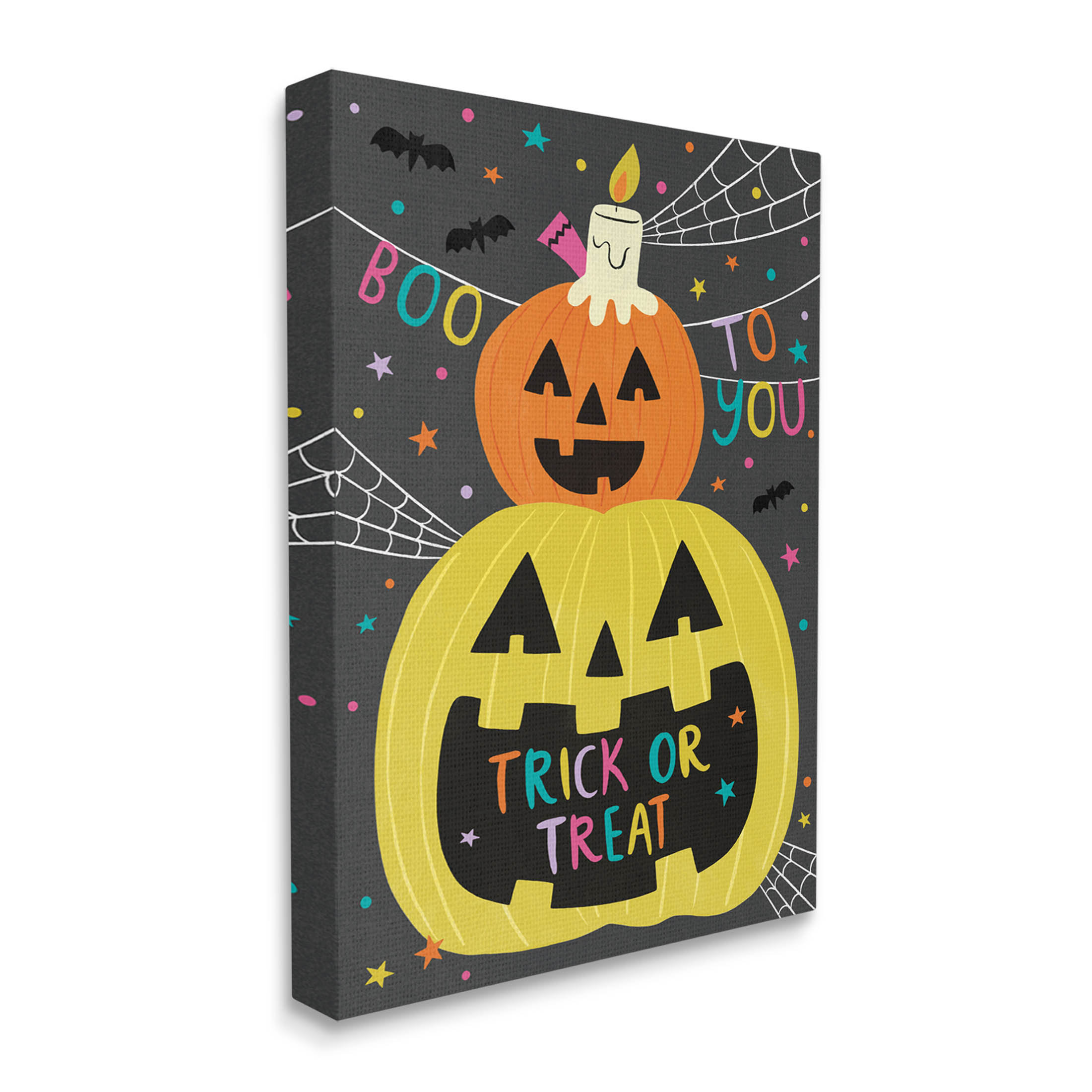 Stupell Industries Boo To You Fun Jack-O-Lanterns Canvas Wall Art By ...