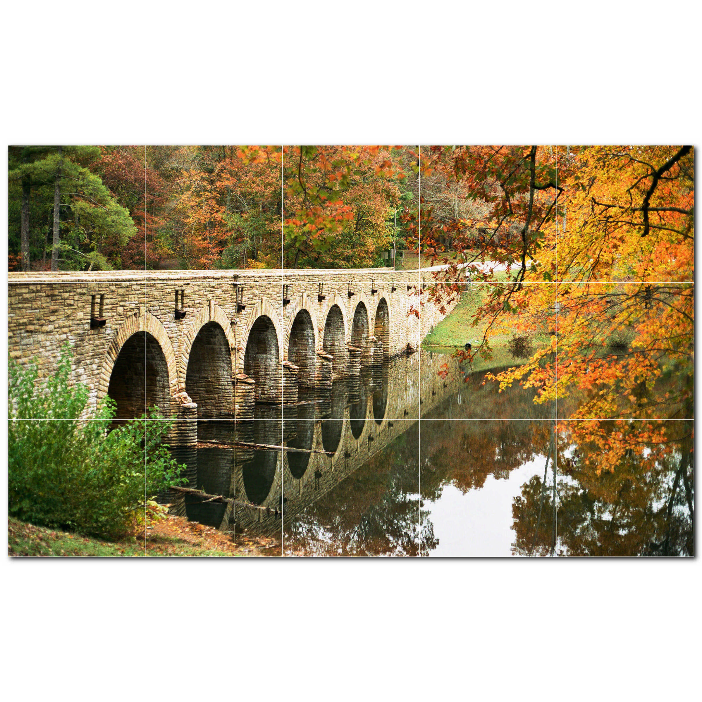 Picture-Tiles.com 60" x 36" Ceramic Bridge Photo Decorative Mural Tile ...