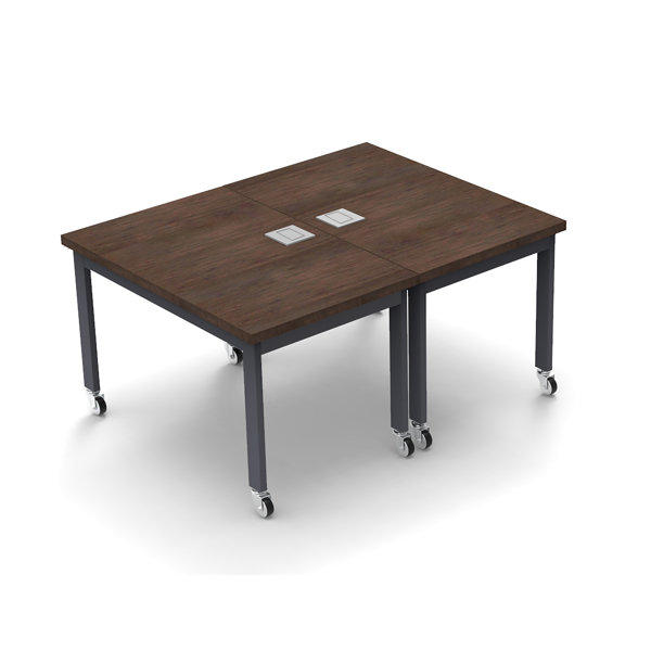 Symple Stuff Lonny 6 Person Conference Meeting Table Complete 2 Tables ...