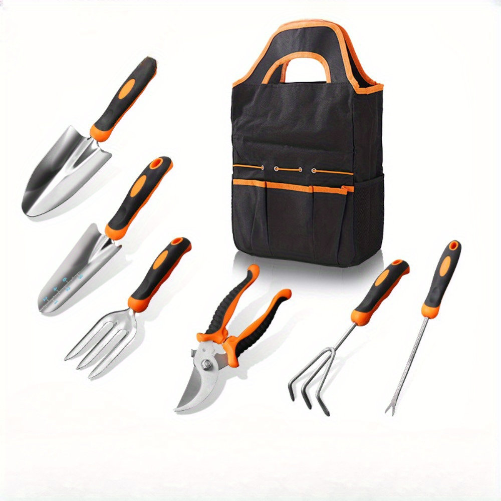 Winston Porter 7 Pieces Garden Tool Set, Stainless Steel Outdoor Hand ...
