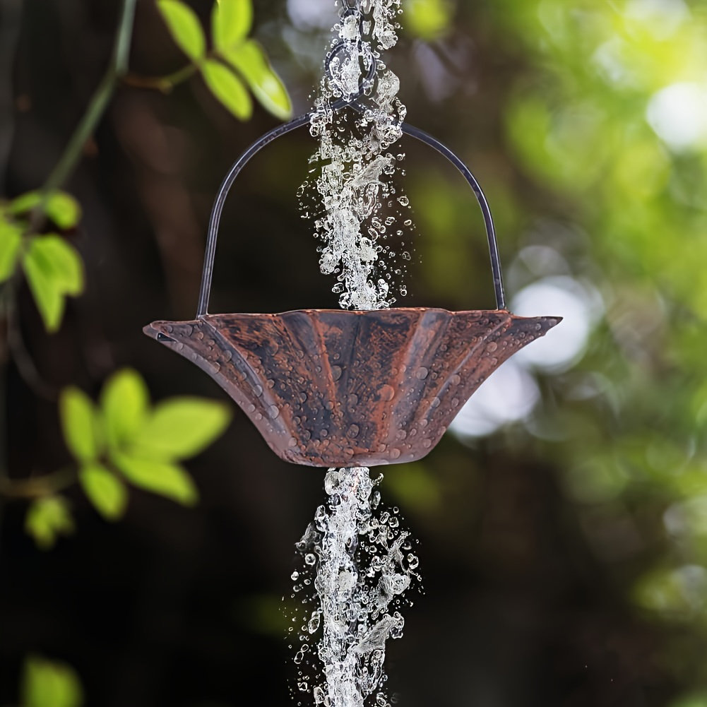 Arlmont & Co. 8.5FT Lotus Rain Chain With 12 Cups For Gutters ...