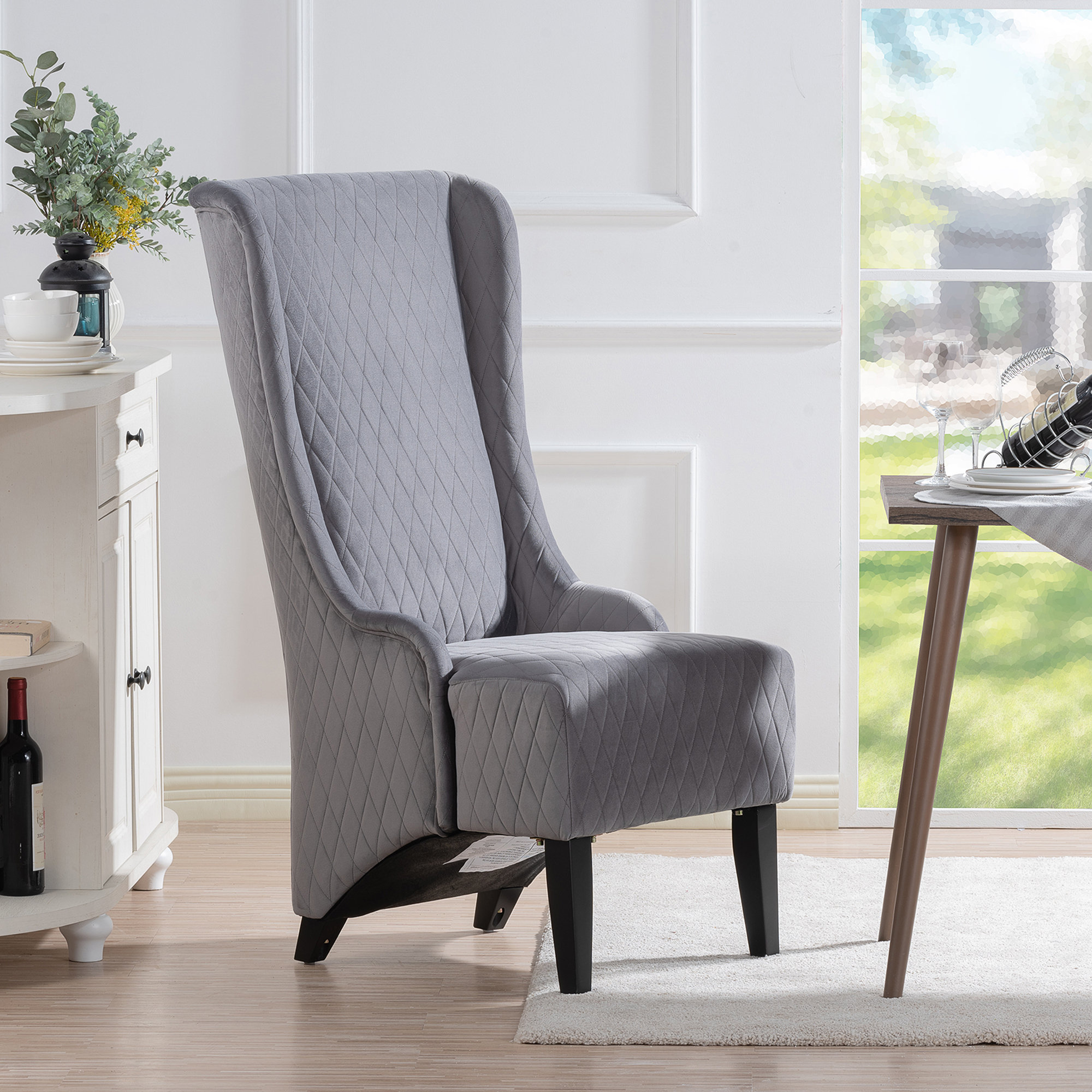 House of Hampton 23.03" Wide Wing Back Chair , Upholstered High Back ...