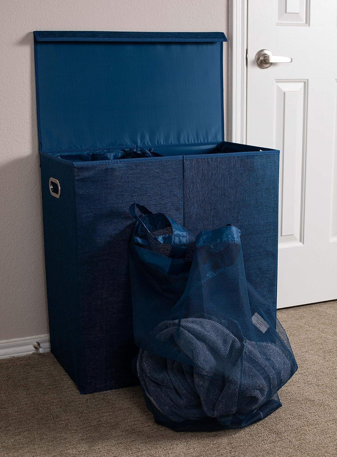 SCOPLER Laundry Hamper With Lid,Removable Bags For Sorting Clothes ...