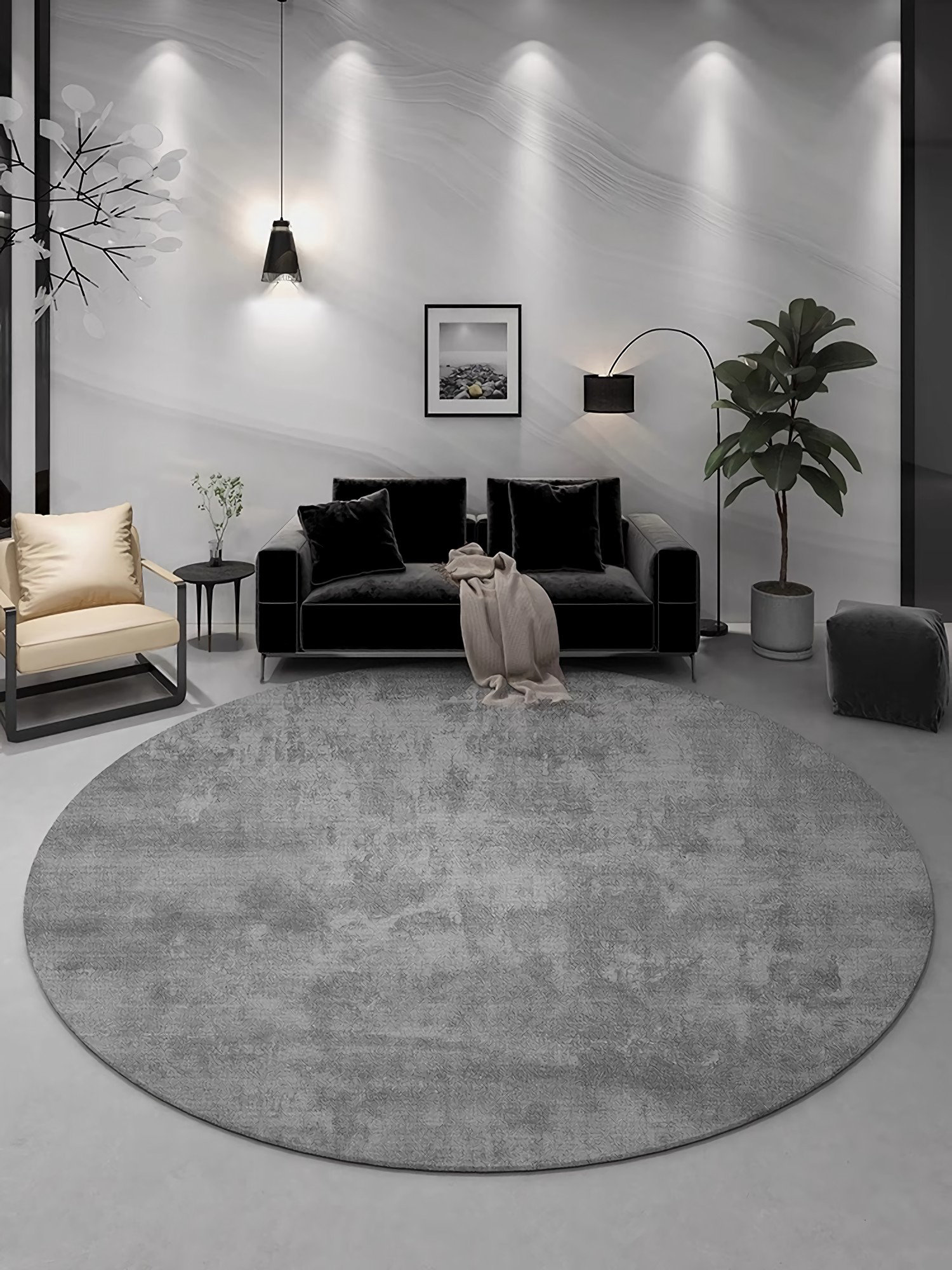 PURHOC Computer Chair, Floor Mat, Chair, Circular Carpet Mat, Home Boss ...