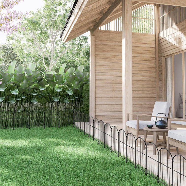 BTY 22'' H x 13'' W Black Metal Fence Panels Included & Reviews | Wayfair