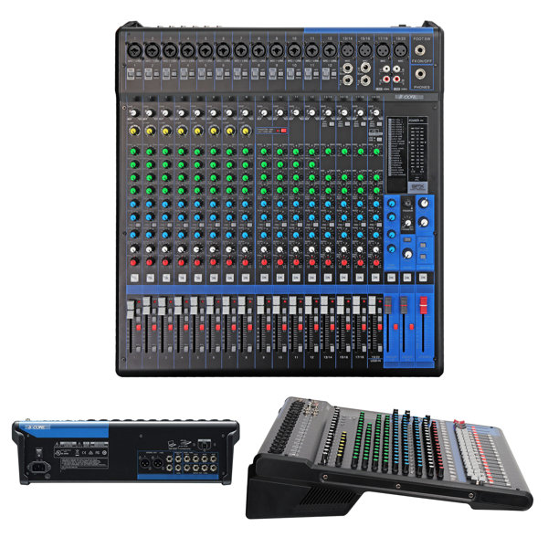 5 Core Audio DJ Mixer 20 Channel Sound Board Console w 24 SPX Effect ...