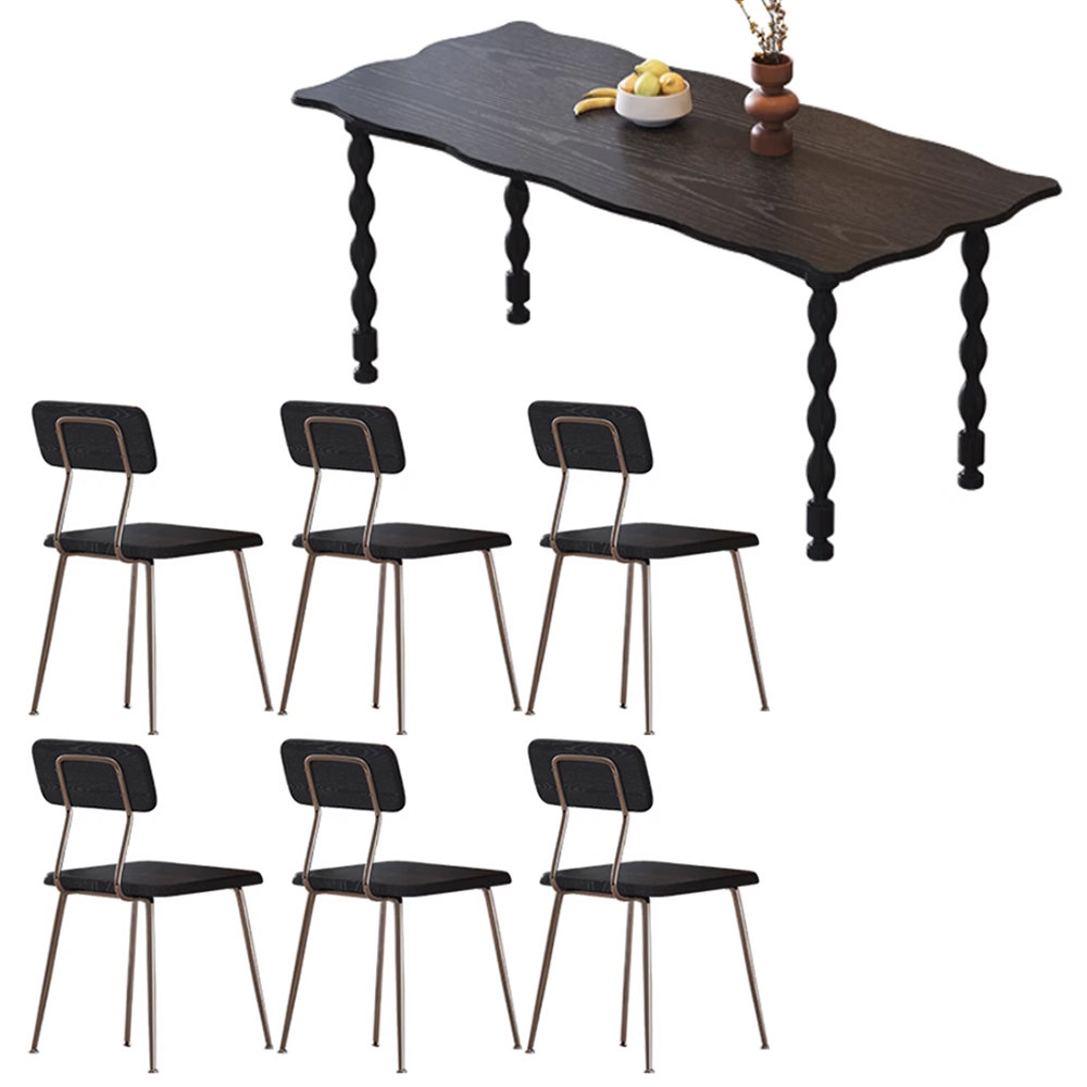 dujinlong home Exquisite All Solid Wood Red Oak Dining Table Set | Wayfair