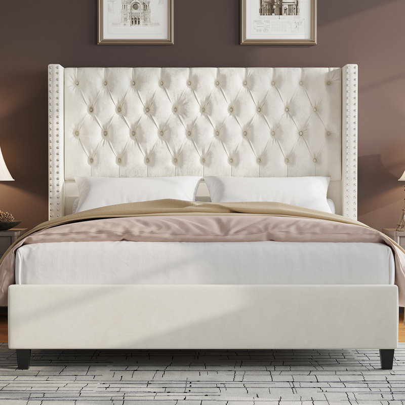 Willa Arlo™ Interiors Dillwyn Upholstered Wingback Bed & Reviews | Wayfair
