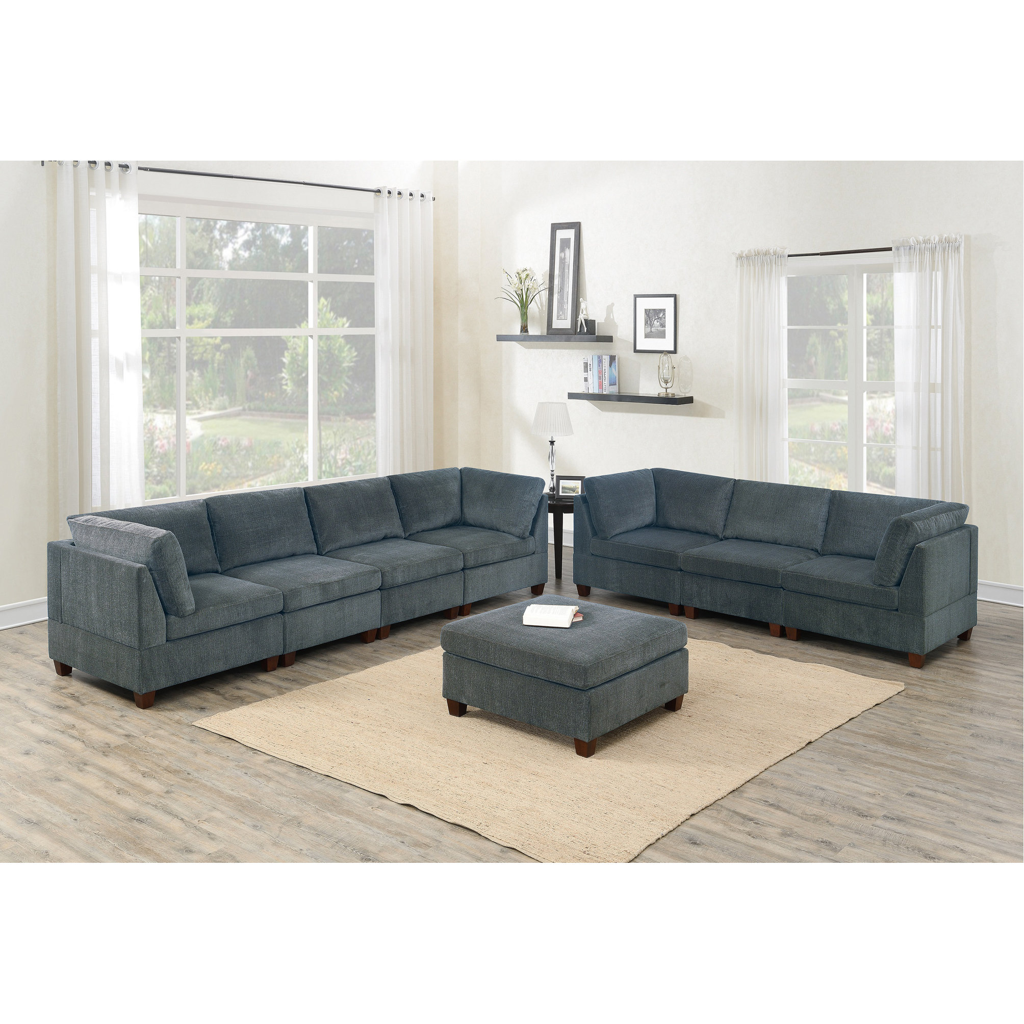 Hokku Designs Living Room Furniture Chenille Modular Sectional 8Pc Set ...