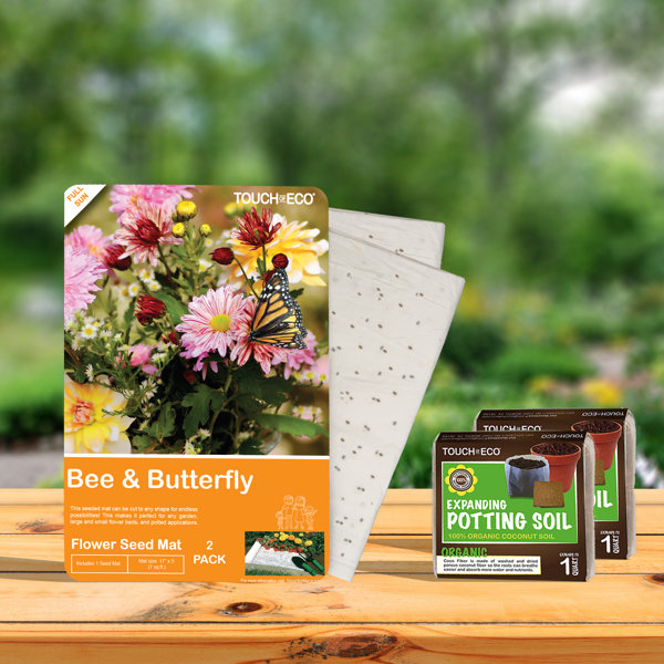 Touch of ECO Bee and Butterfly Flower Mat Growing Kit & Reviews | Wayfair