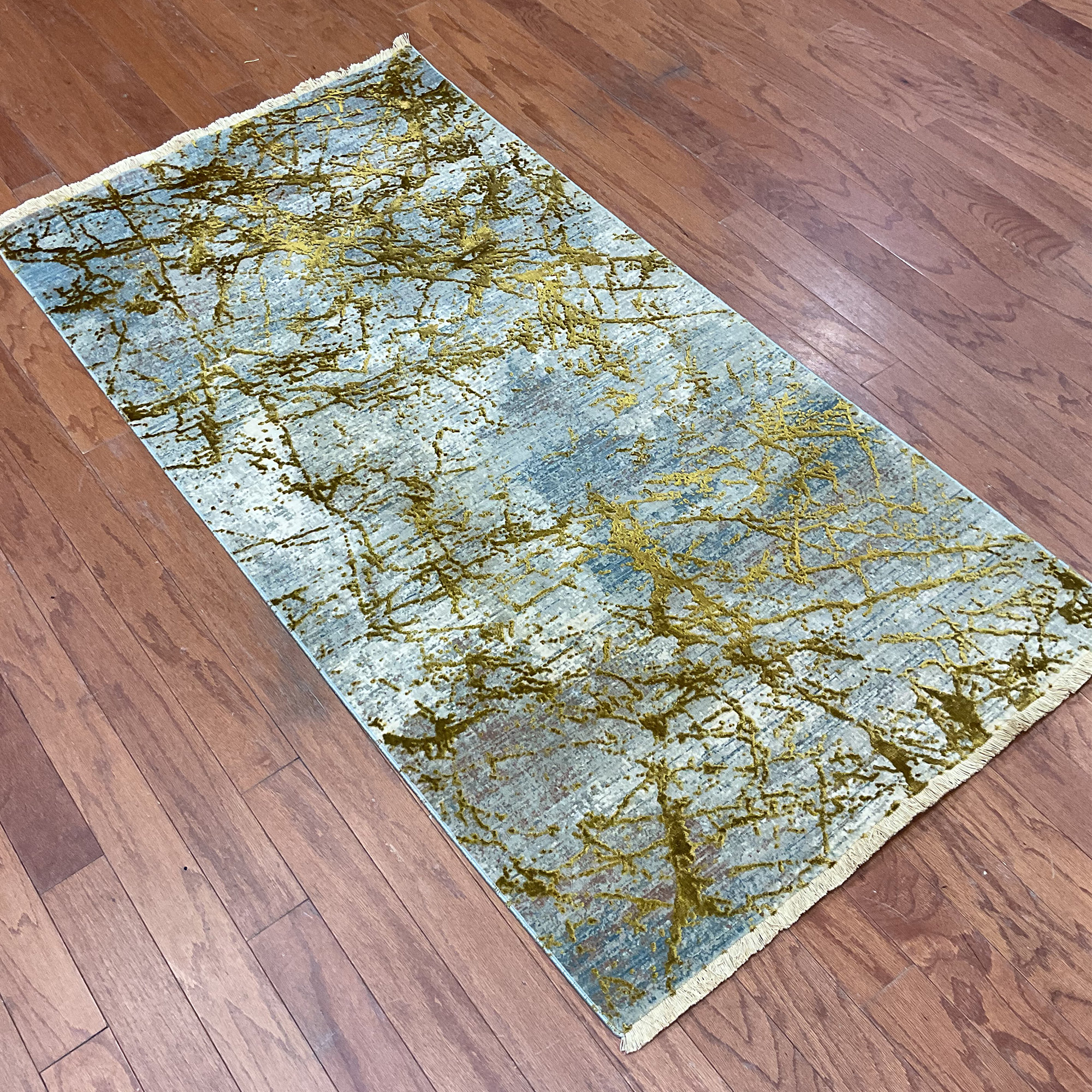 Mercer41 Turkish Modern Erased Design Wool & Silk Rug | Wayfair