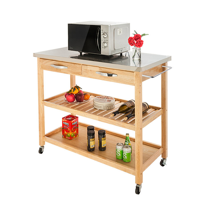 Beachcrest Home Rosenthal Metal Kitchen Cart & Reviews | Wayfair