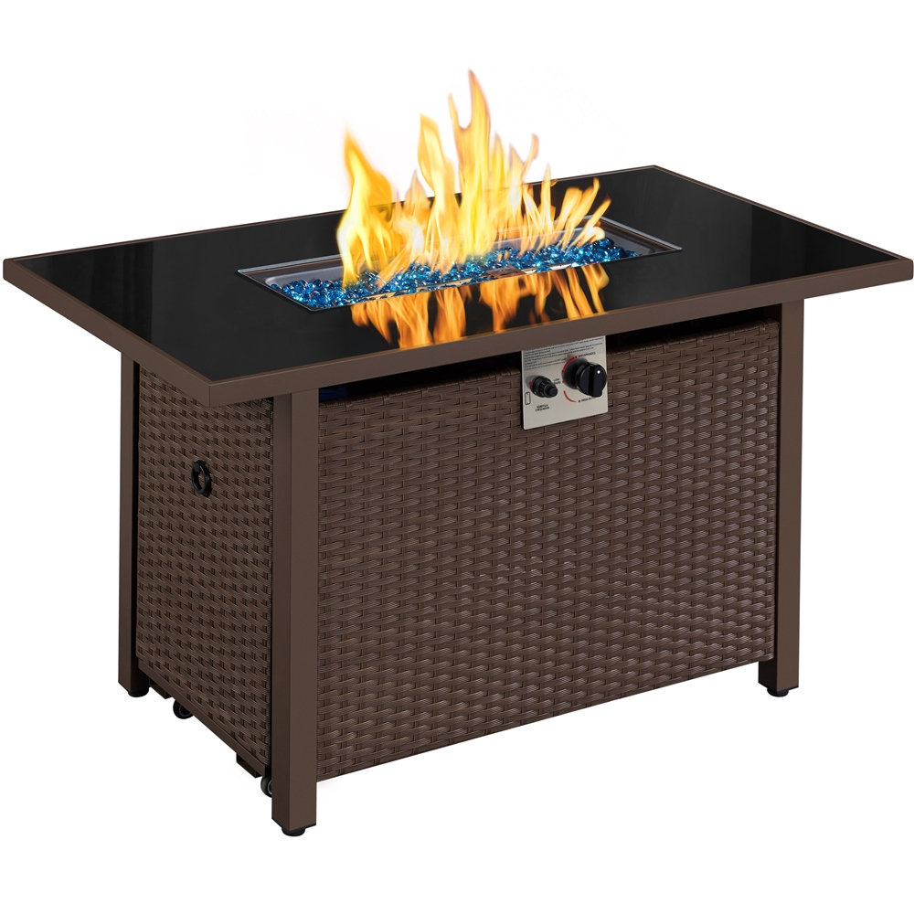 Red Barrel Studio® Domeier 25'' H x 43'' W Propane Outdoor Fire Pit ...