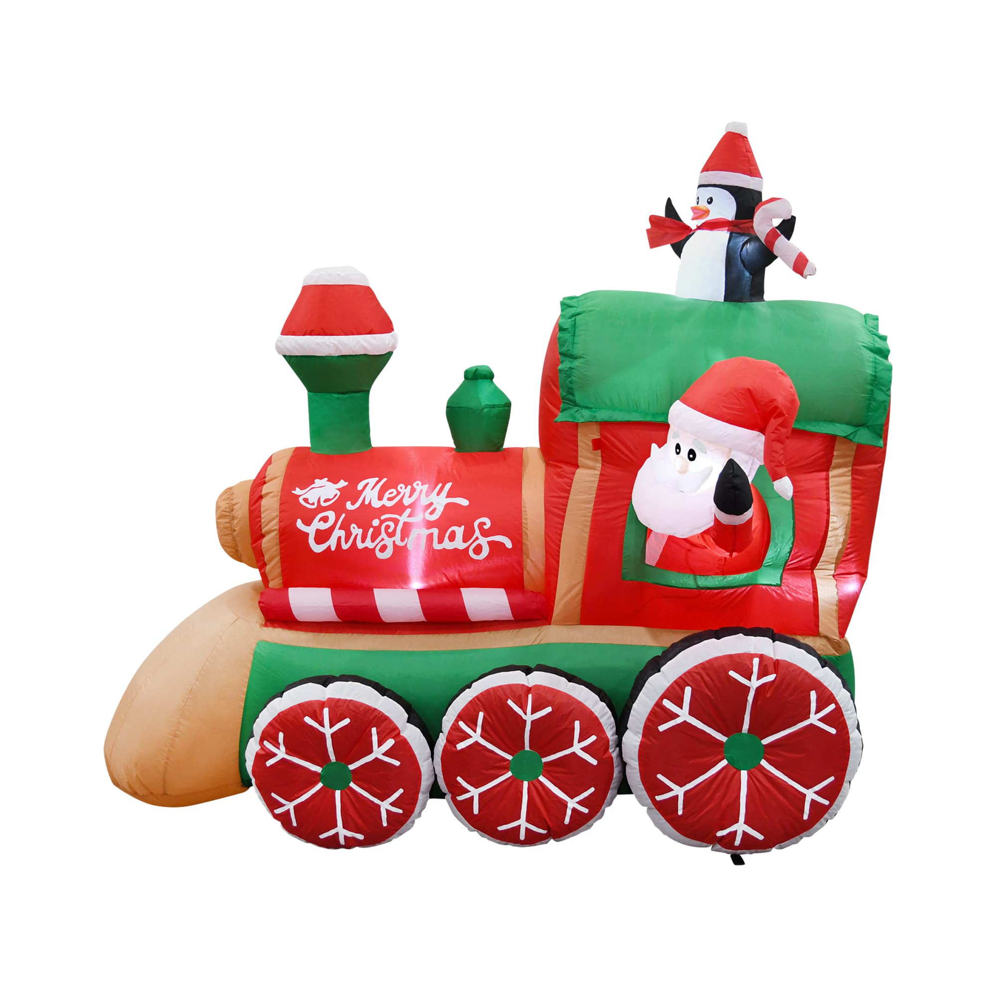 The Holiday Aisle® Long Penguins in The Train Inflatable | Wayfair