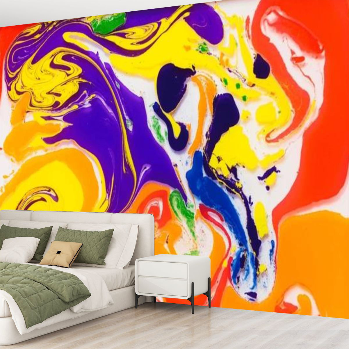 Dakota Fields Peel and Stick Canvas Wallpaper Wall Mural vivid mixture ...