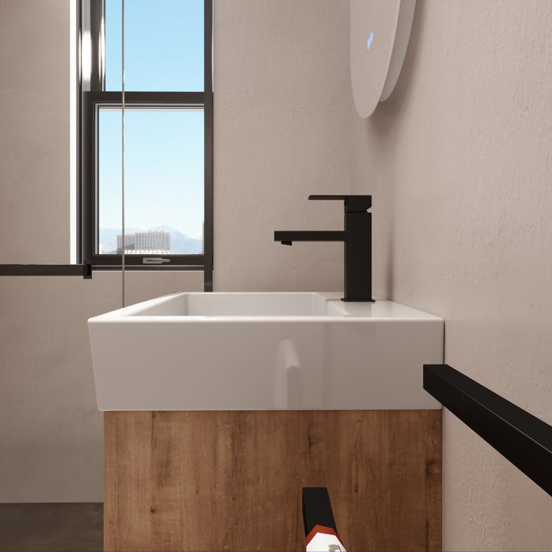 Wrought Studio™ Karlye 19.47'' Single Bathroom Vanity with Ceramic Top ...