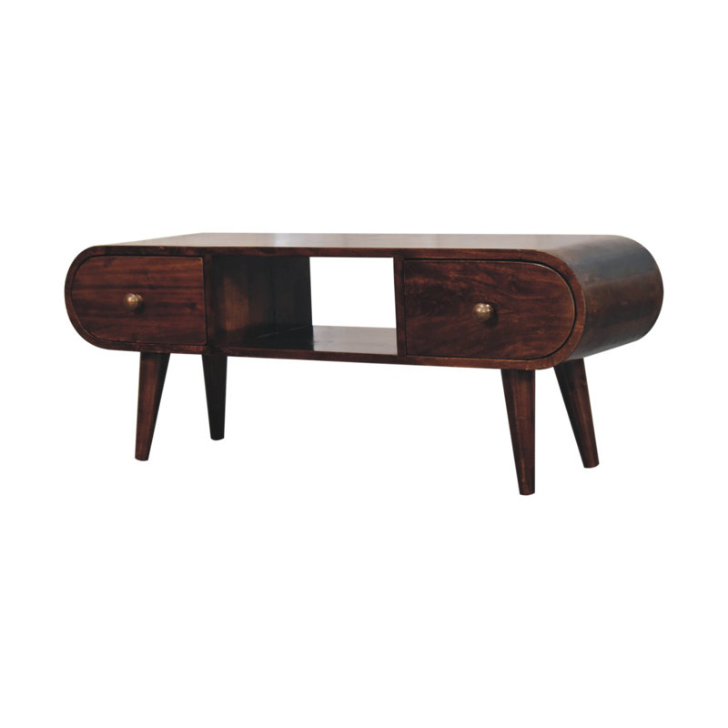 George Oliver Caitlyn California Walnut Circular TV Unit | Wayfair