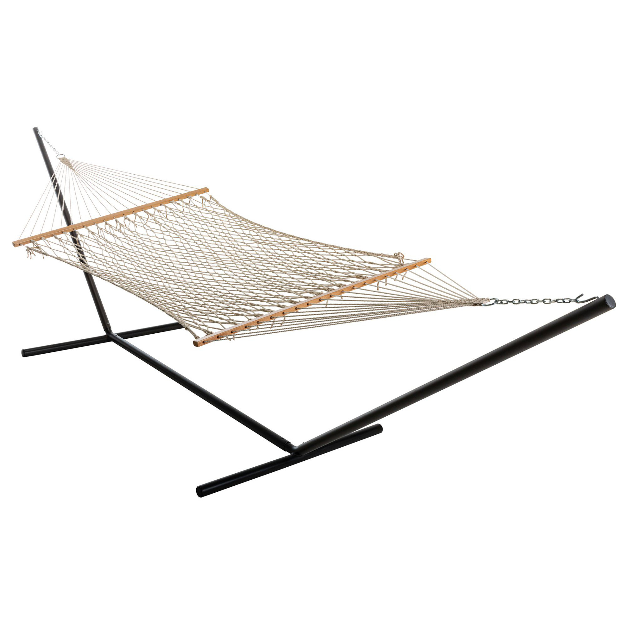 Arlmont & Co. Cesear Cotton Double Spreader Bar Hammock with Stand ...