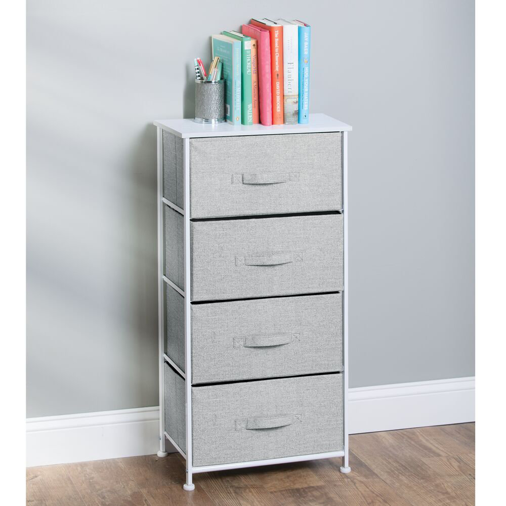 mDesign Latitude Run® Tall Storage Dresser Furniture Unit - 4 Fabric ...