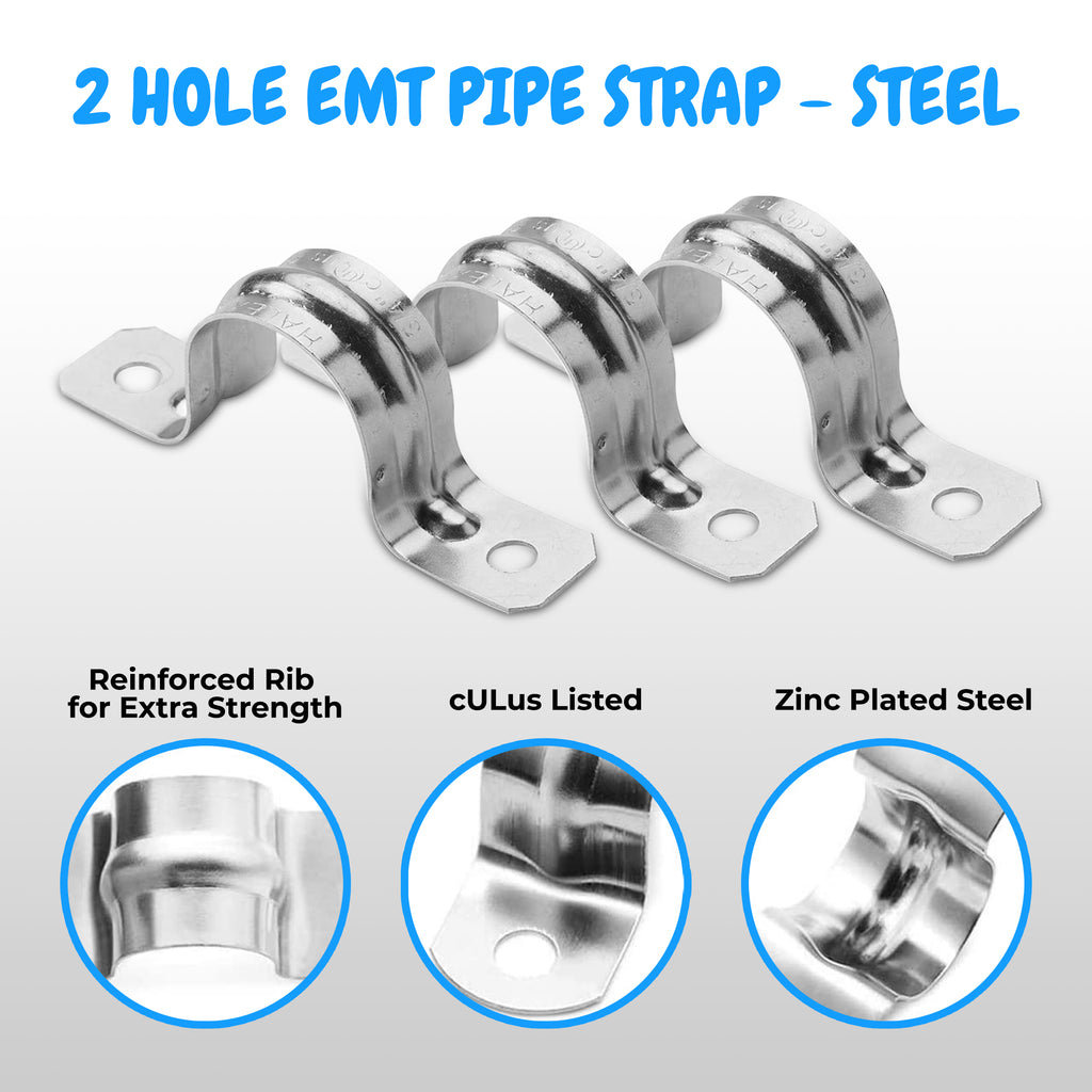 OHLECTRIC Zinc Plated Steel Pipe Straps For EMT Conduit | Wayfair