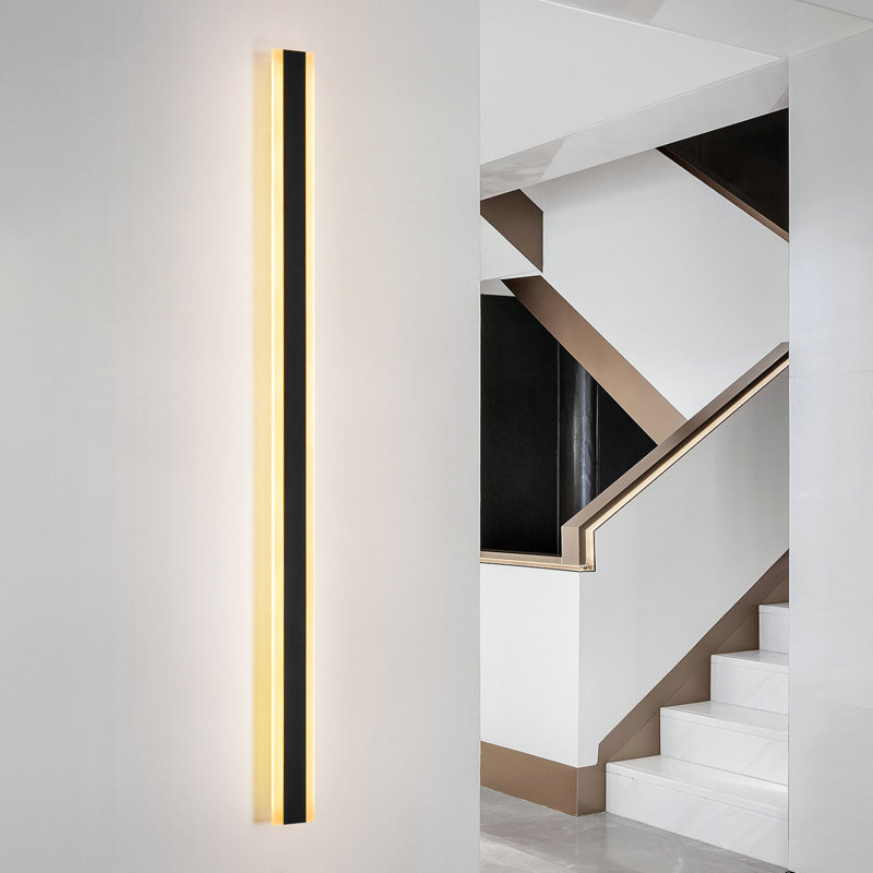 Ivy Bronx Barde Slender Sideway Outdoor Hardwired Bar Wall Sconce with ...