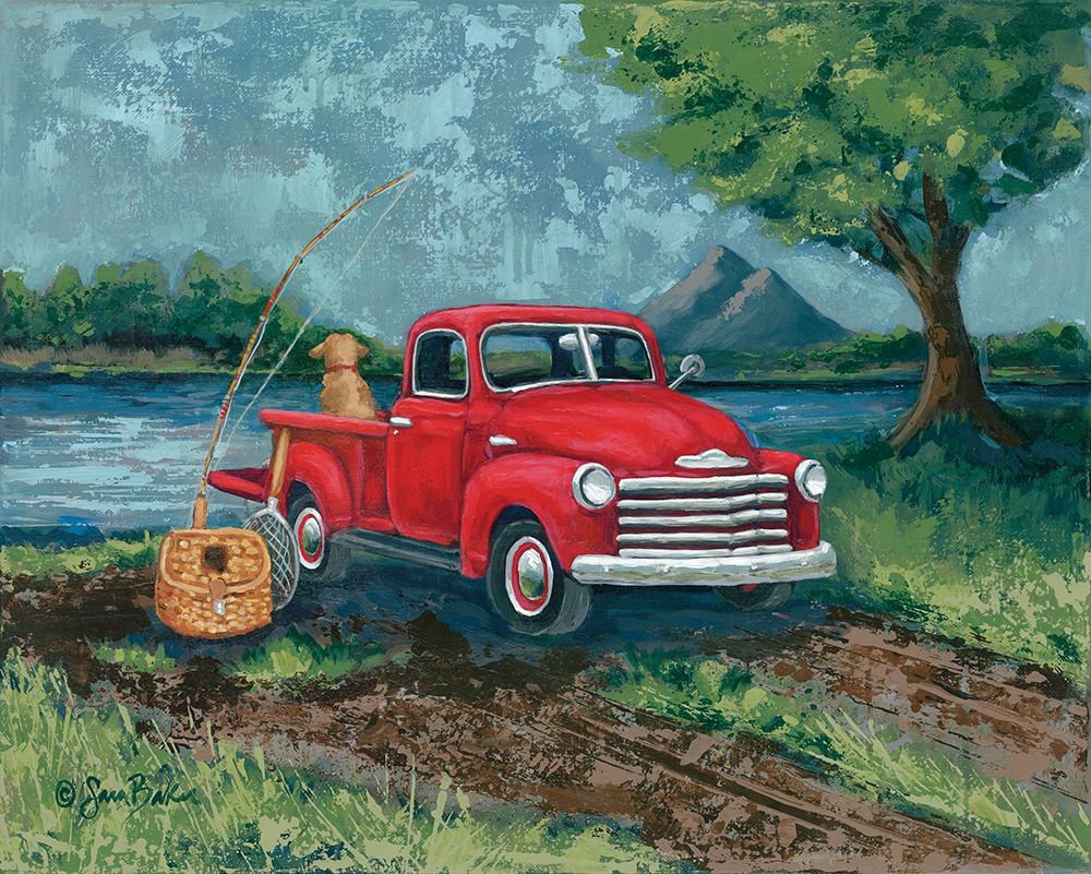 Red Barrel Studio® Red Truck Fishing Buddy Poster Print By Sara Baker ...