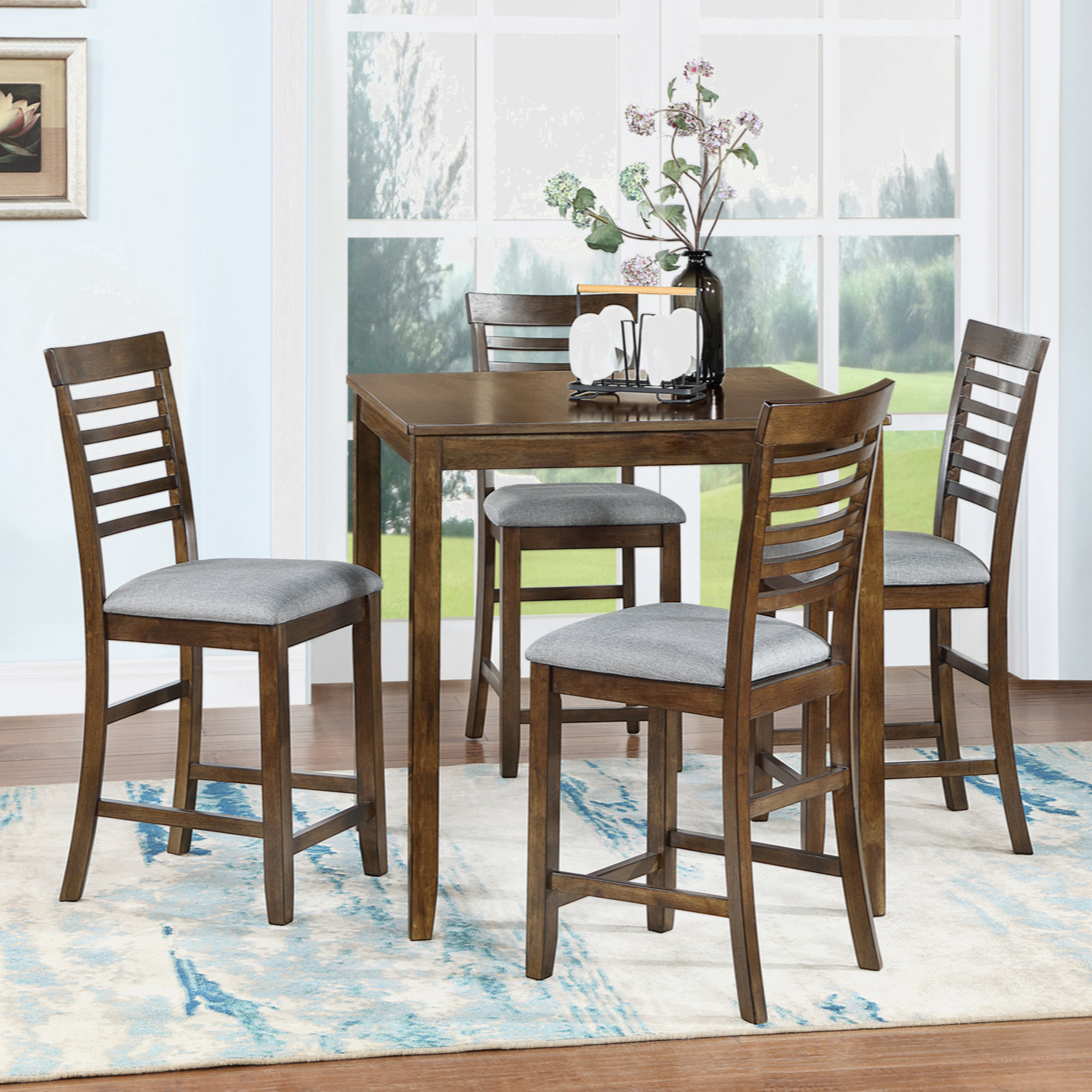 Loon Peak® Kaidu Rectangular 34.5'' L x 34.5'' W Dining Set | Wayfair