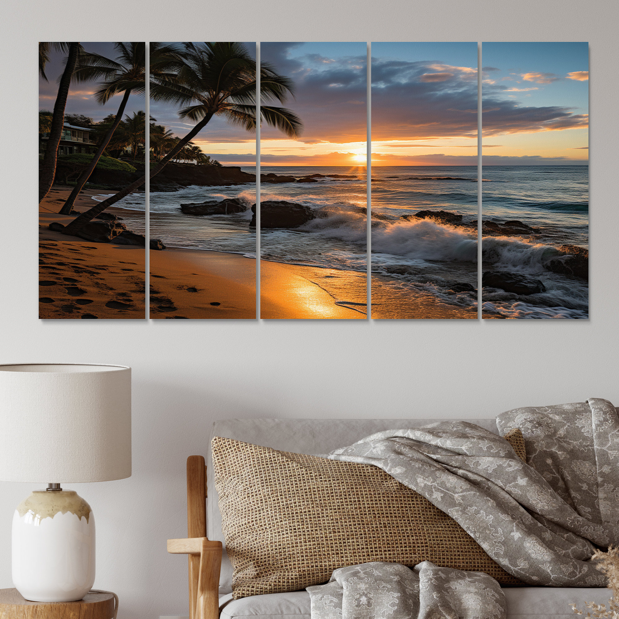 Design Art Aloha Tropical Dreamscape I - Maui Wall Art Living Room - 5 ...
