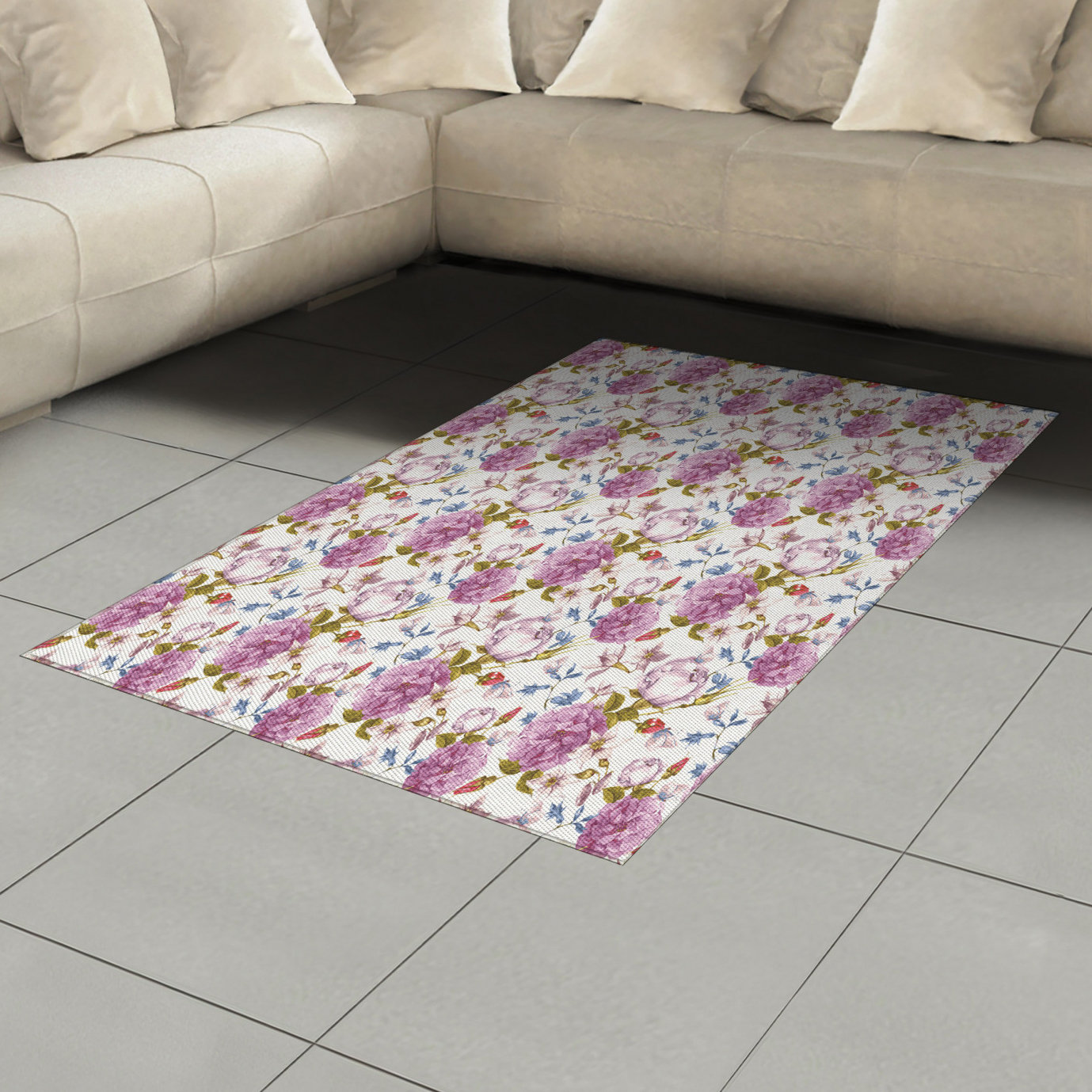 East Urban Home Floral High Density Long Fiber Poly Threads Decorative ...