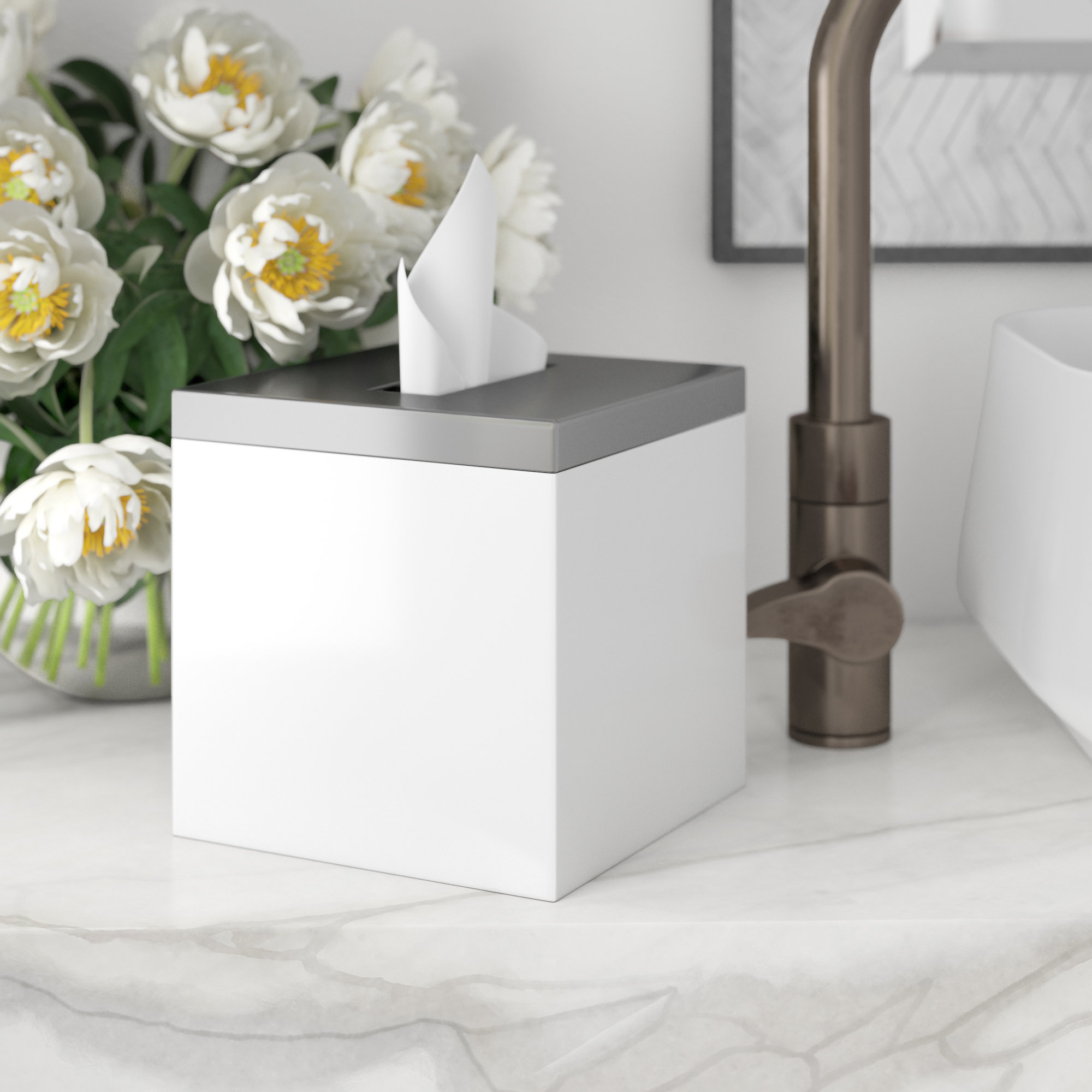 Tatara Group Metal Trim Boutique Tissue Box Cover & Reviews | Wayfair