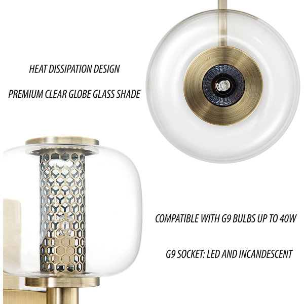 Mercer41 Francille Glass Armed Sconce | Wayfair