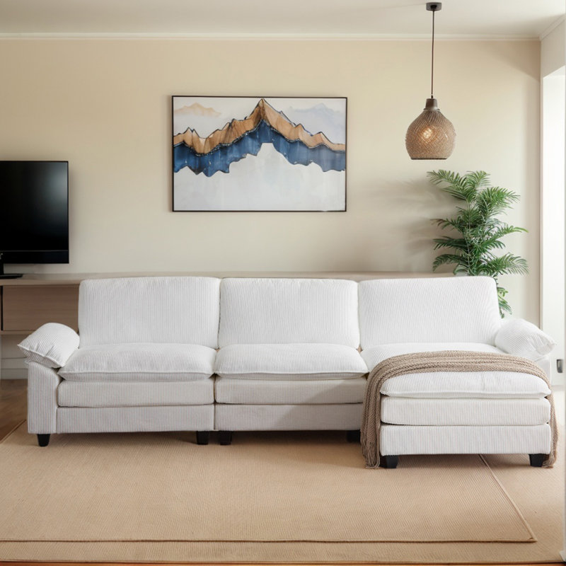 Latitude Run® 3 Seat 122" Upholstered Modular Sectional Sofa With ...