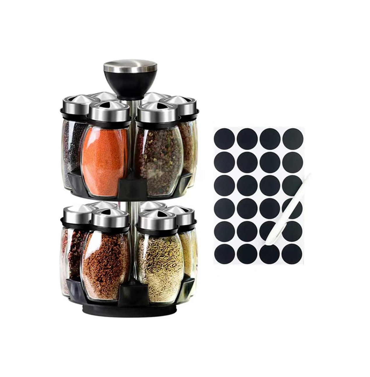 Mint Pantry® Spinning Spice Storage Rack Tower Organizer with 12 Empty ...