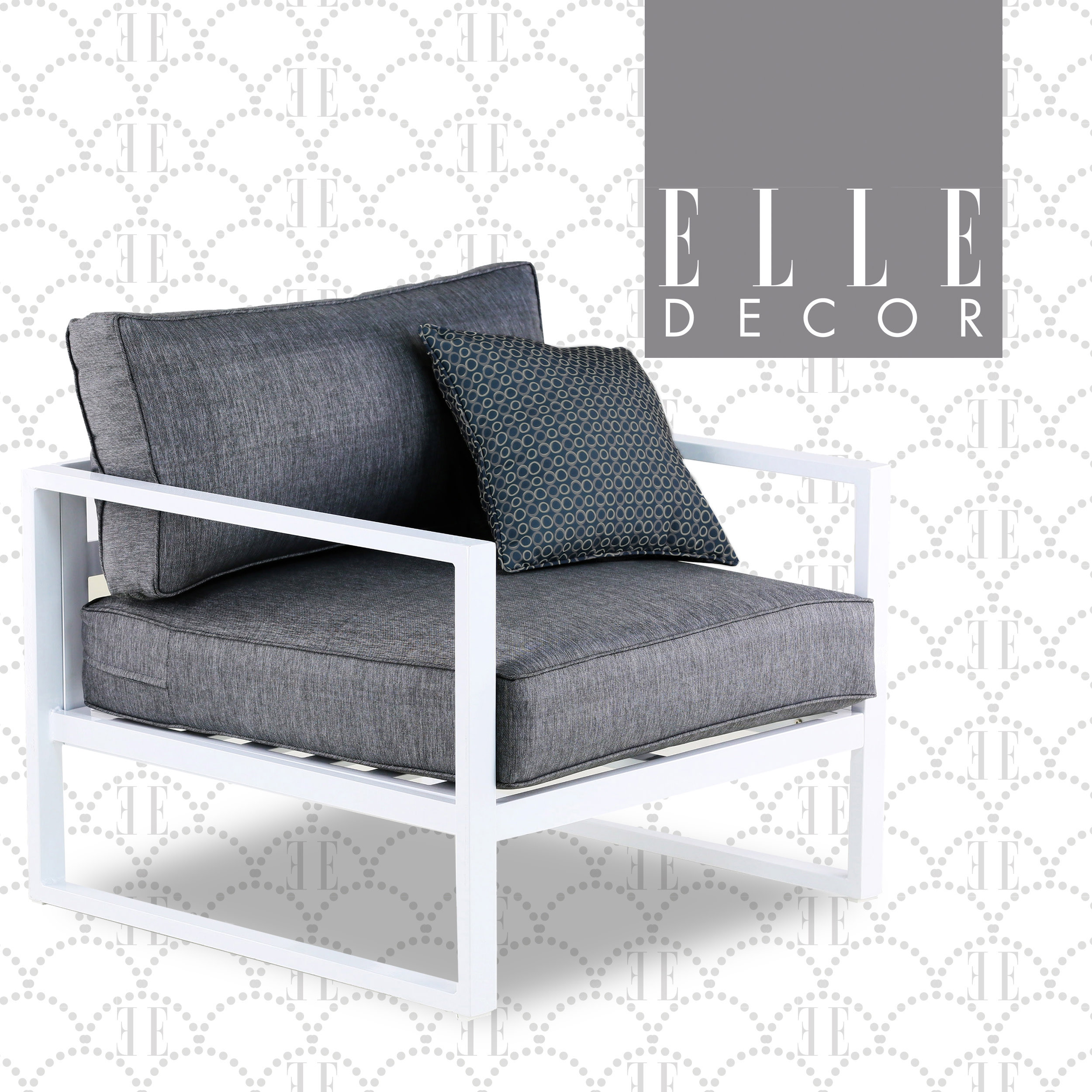 Elle Decor Paloma Outdoor Weather-Resistant Metal Frame Accent Chair ...