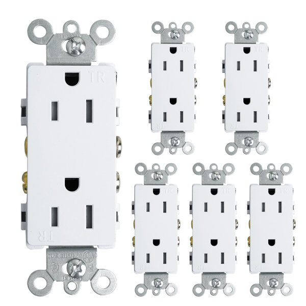 UCOMEN Outlet Decora Duplex Receptacle, 15 Amp, 125 Volt, Tamper ...