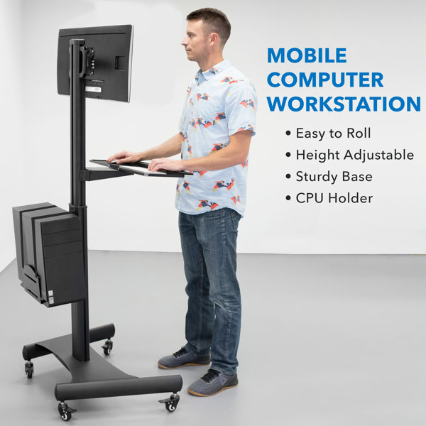 Mount-it Mount-It! Mobile PC Workstation with Single Monitor Mount ...