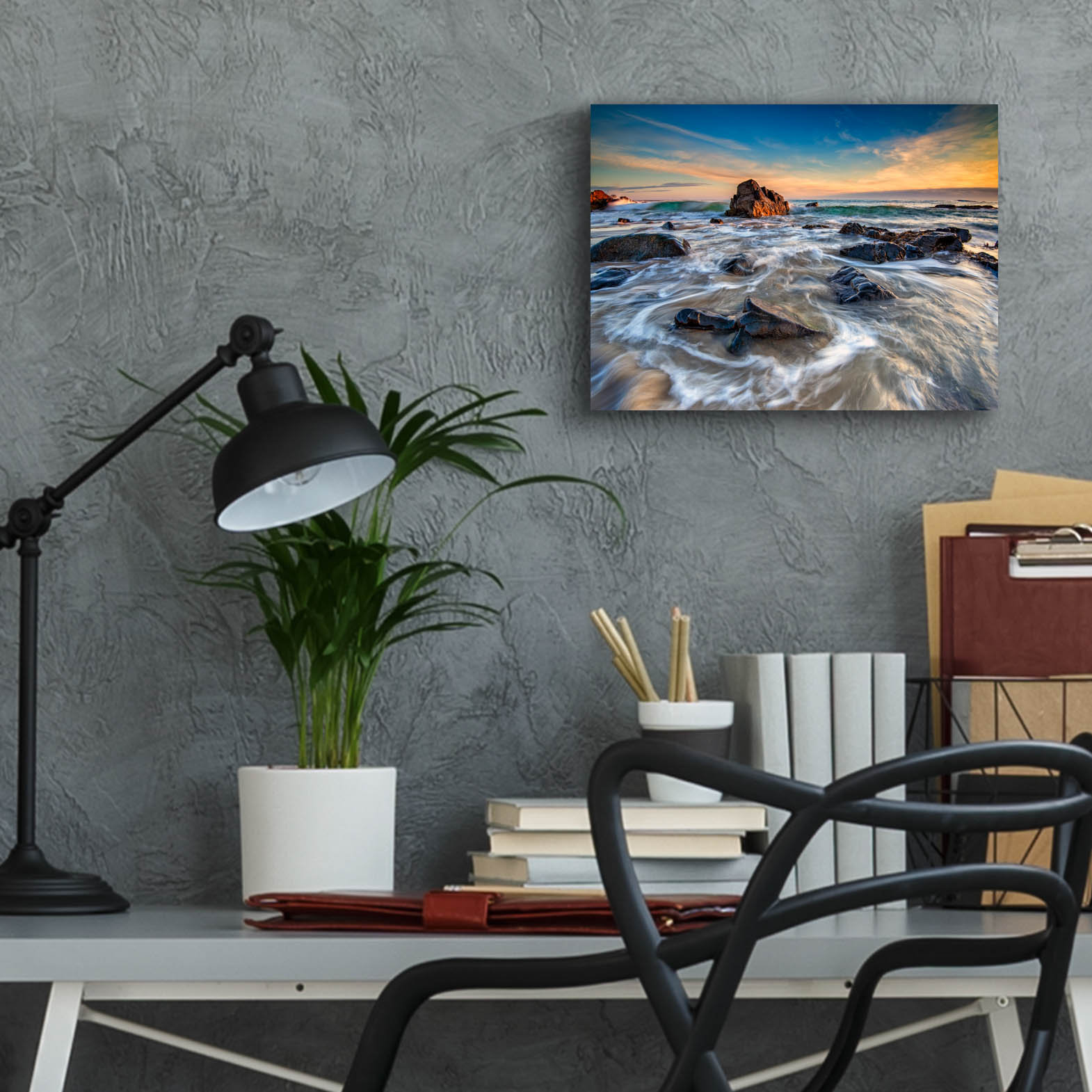 Highland Dunes 'December Morning on Marginal Way' by Rick Berk, Acrylic ...