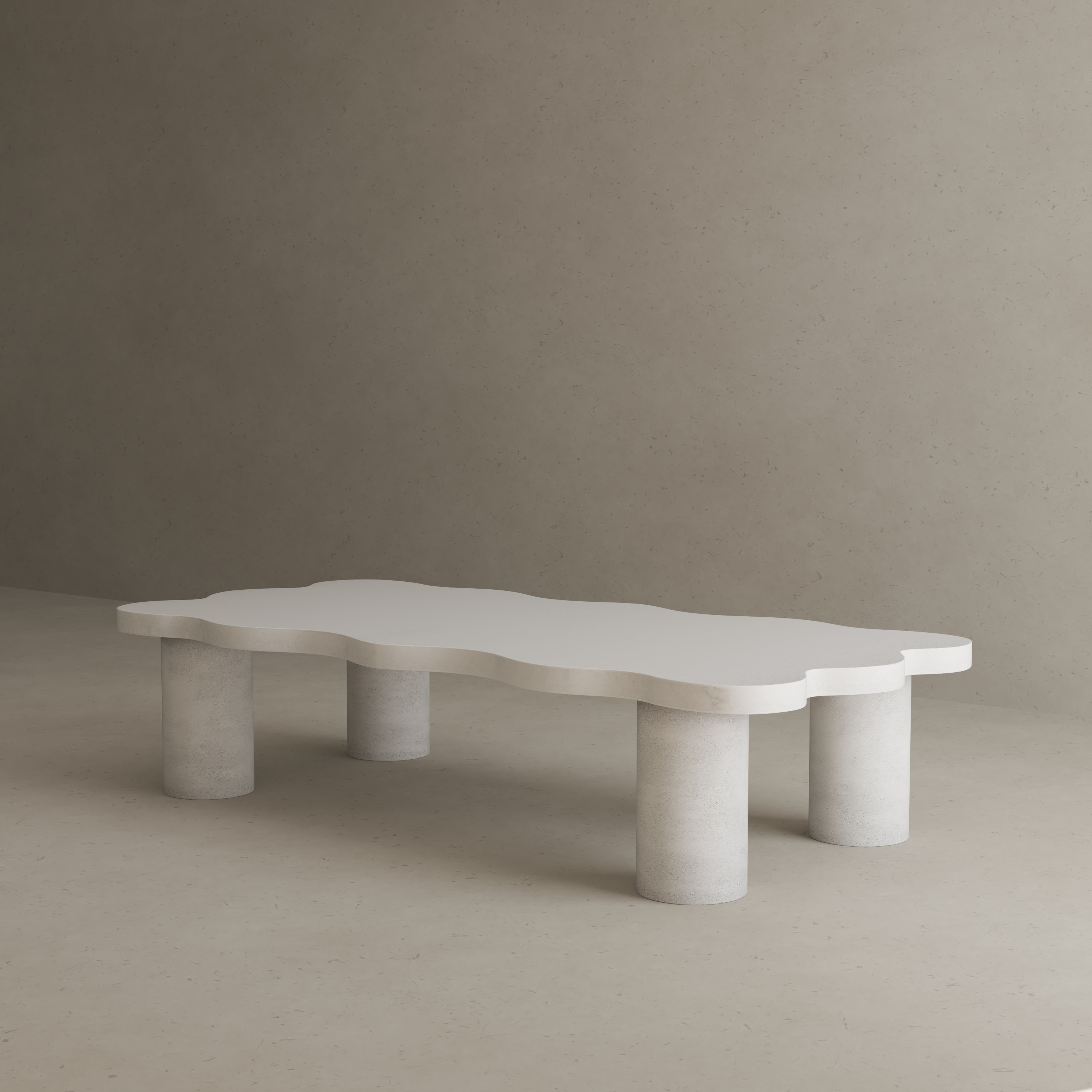 AHC Home Nat Curvy Coffee Table Large In Light Gray Concrete | Wayfair