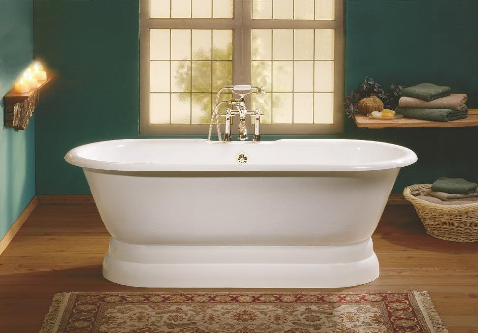 Birch Lane™ Kristin 61" x 31" Pedestal Soaking Cast Iron Bathtub | Wayfair