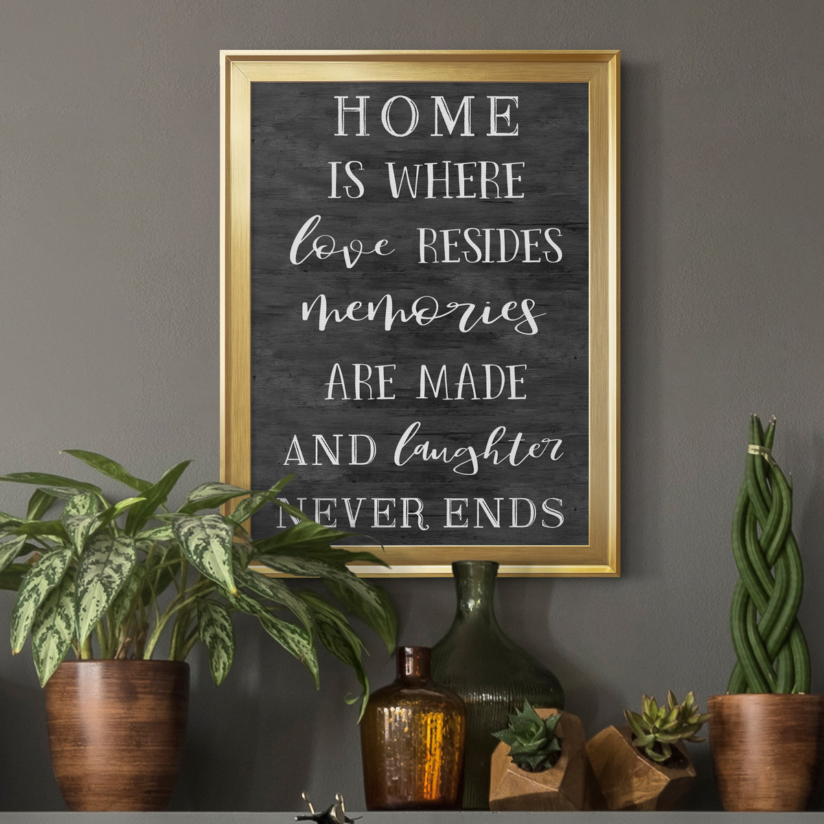 Trinx Love Resides - Picture Frame Textual Art on Canvas | Wayfair