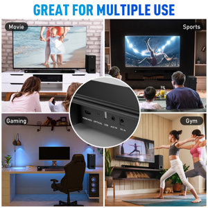 Pyleusa 2.1 Channel Tv Soundbar Speaker - Wireless Bluetooth 500W 35 ...