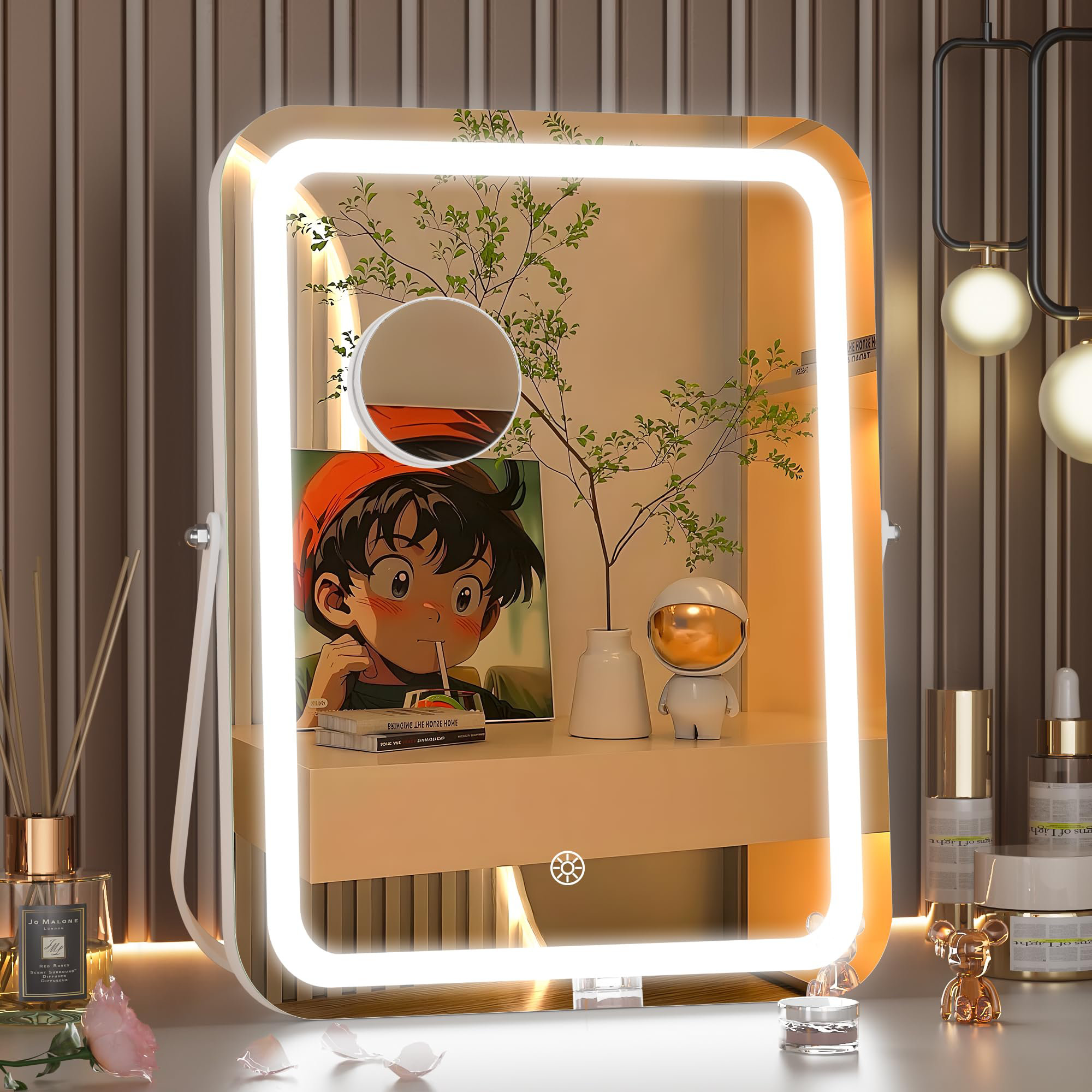 Wrought Studio™ Madrazo Small LED Metal Rectangle Floor Mirror ...
