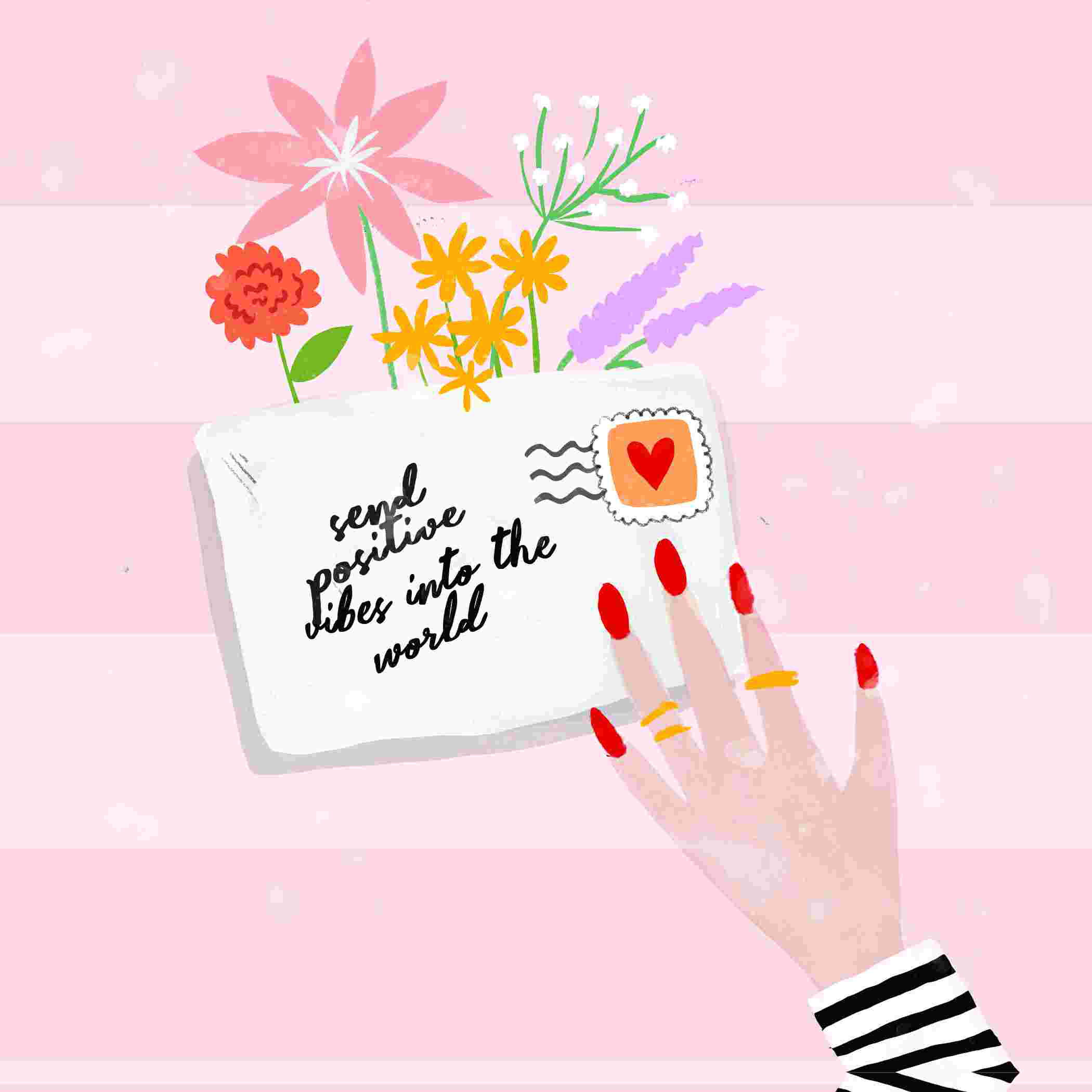 Trinx Send Positive Vibes Floral Envelope - Wayfair Canada