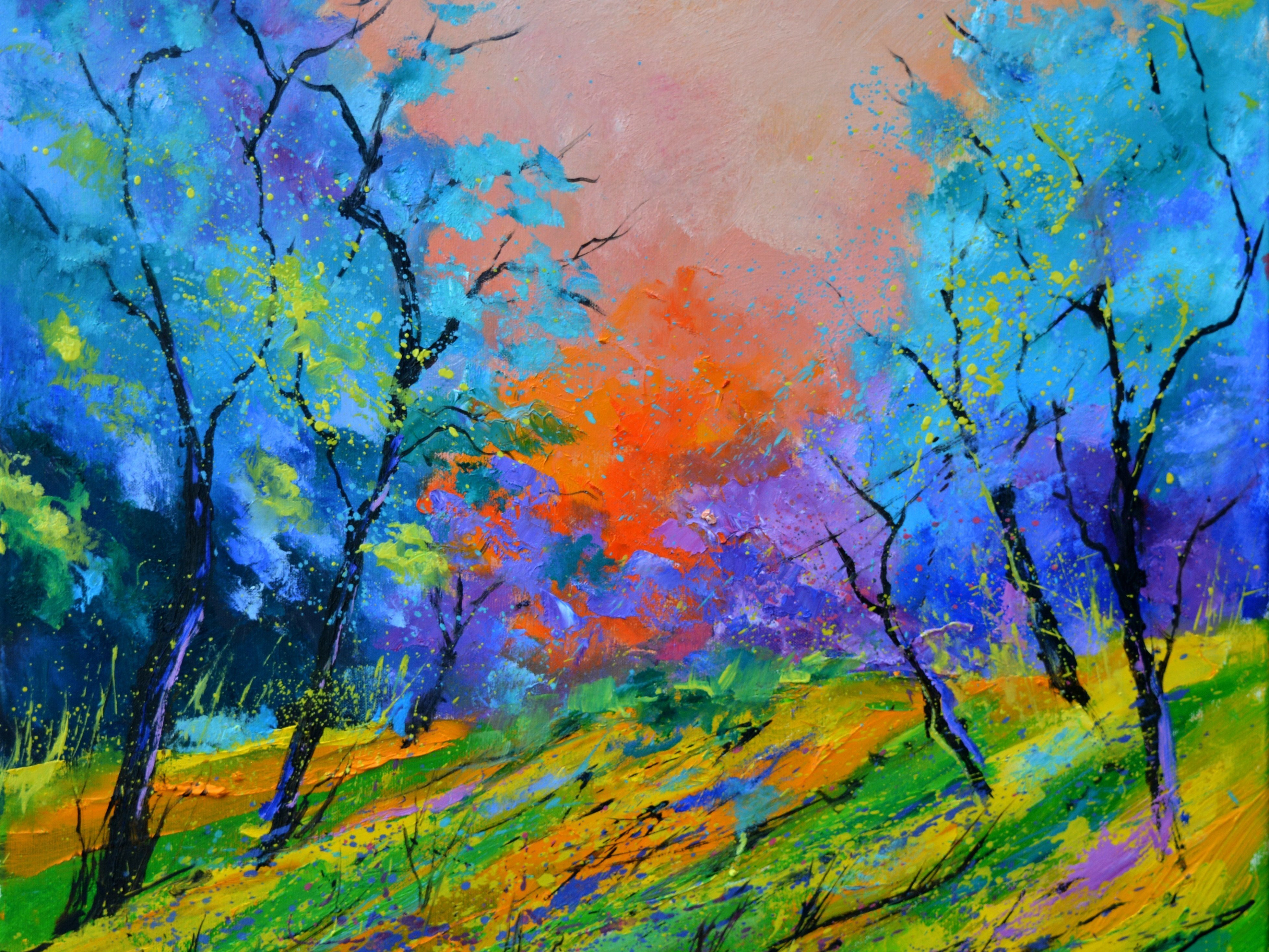 Made & Curated Sunset in The Wood by Pol Ledent - Painting | Wayfair