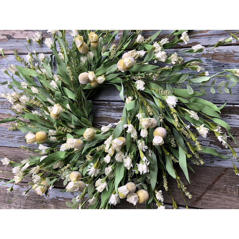 One Allium Way® Wild Flower 24" Twig Wreath & Reviews | Wayfair