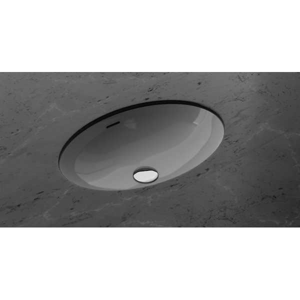 Badeloft Ramp 16.4'' Polymarble Oval Bathroom Sink with Overflow | Wayfair