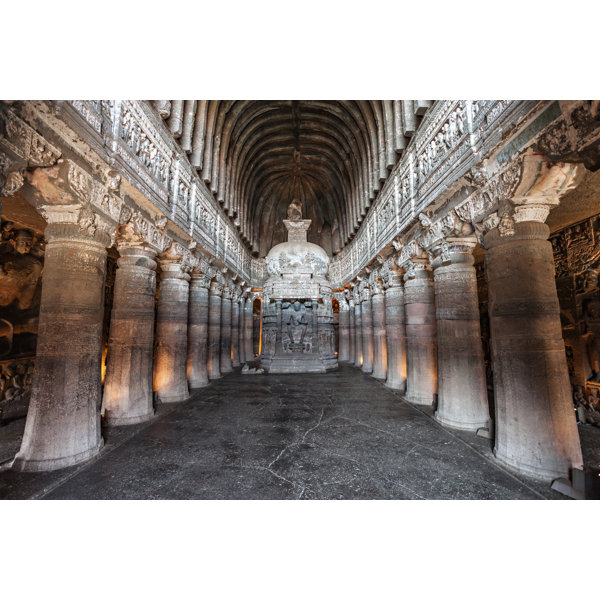 Ebern Designs Ajanta Caves, India On Canvas by Saiko3P Photograph | Wayfair