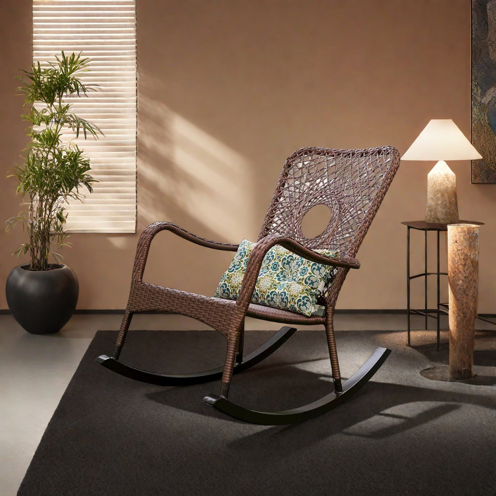 Elegant Home Furnishings.s Ergonomic woven rocking chair | Wayfair