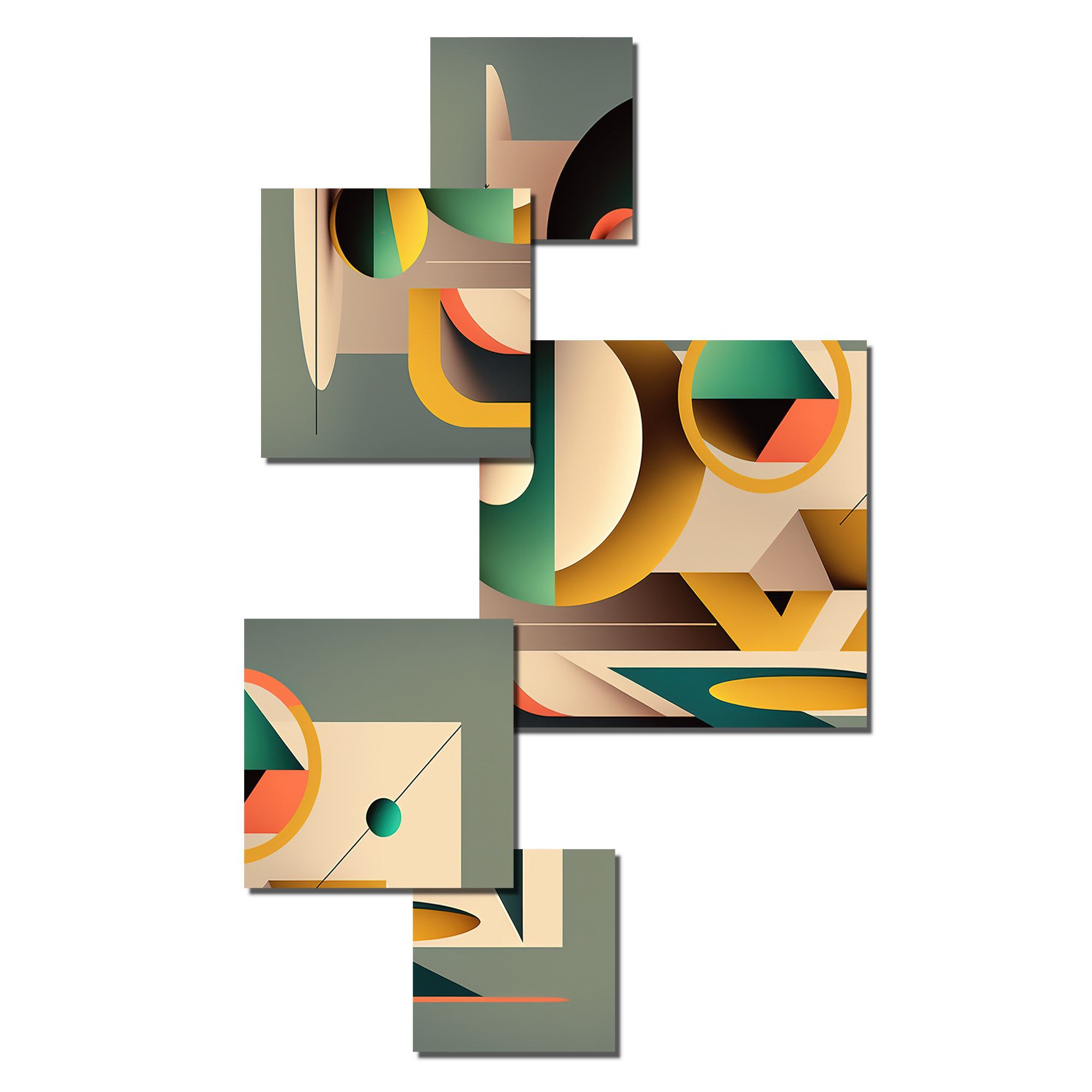 Orren Ellis Retro Elementary Geometrics VII - Modern Geometric Metal ...